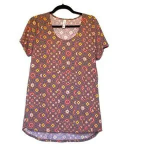 LuLaRoe | Tops | Lularoe Classic T Shirt Large Multicolored Red Purple ...